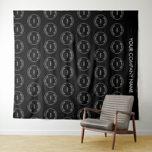 Custom Company Logo Name Black Photo Backdrop | Zazzle