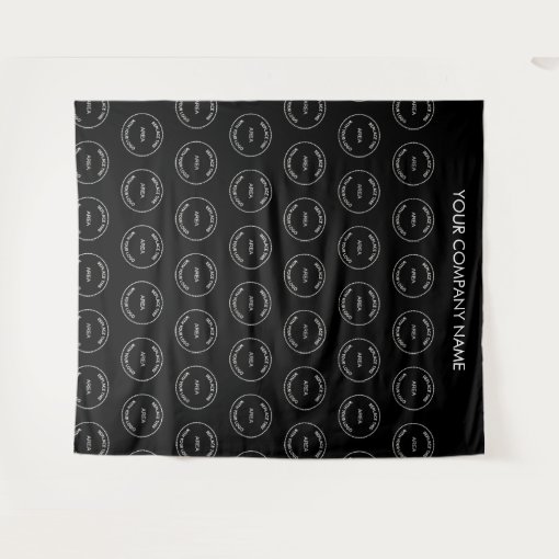 Custom Company Logo Name Black Photo Backdrop | Zazzle