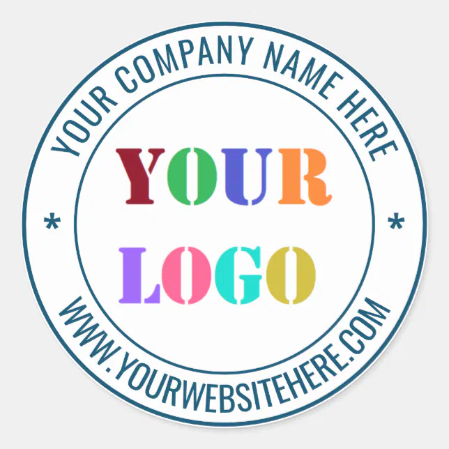 Custom Company Logo Name Text Stickers Template | Zazzle