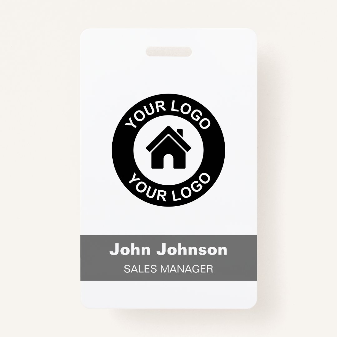 Custom Company Logo Name Title Employee Badge | Zazzle