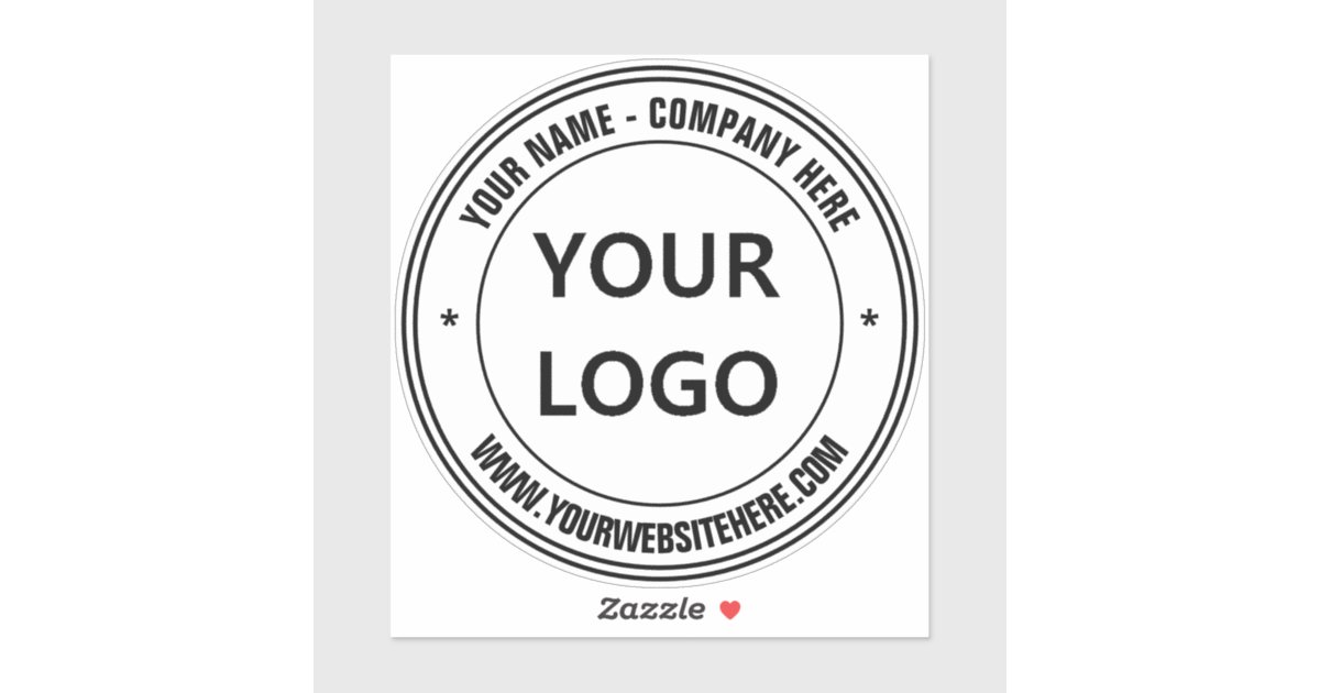 Custom Company Logo Name Website Business Sticker | Zazzle