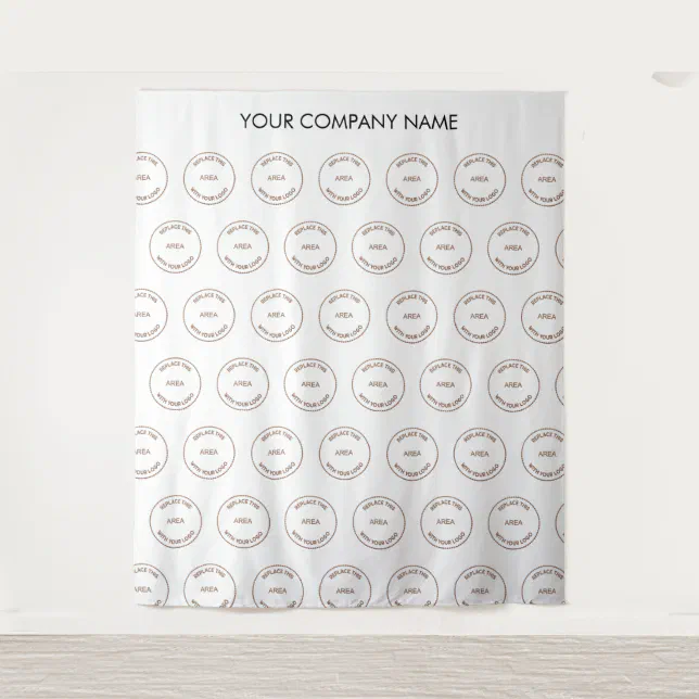 Custom Company Logo Name White Photo Backdrop | Zazzle