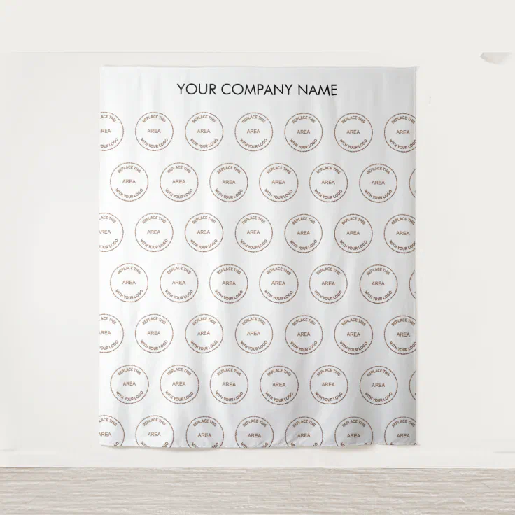 Custom Company Logo Name White Photo Backdrop | Zazzle