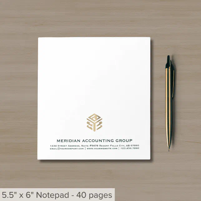 Custom Company Logo Notepad | Zazzle