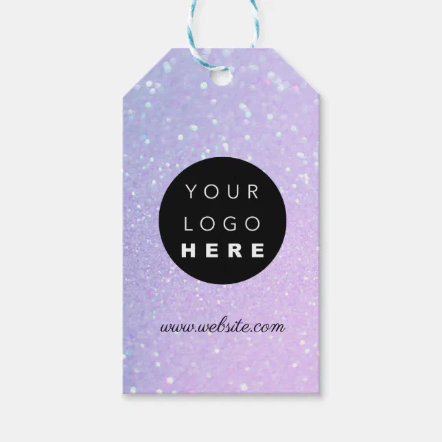 Custom Company Logo Product Description Purple Gift Tags | Zazzle