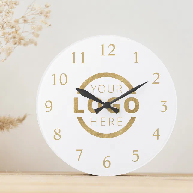 Custom Company Logo Promotional Branded Large Clock | Zazzle