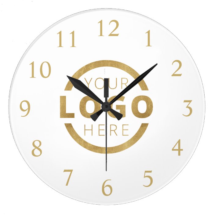Custom Company Logo Promotional Branded Large Clock | Zazzle.com