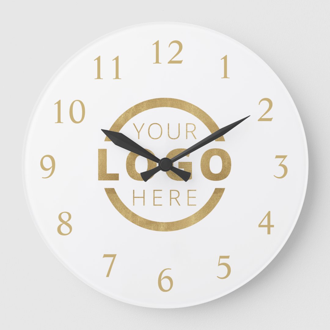 Custom Company Logo Promotional Branded Large Clock | Zazzle