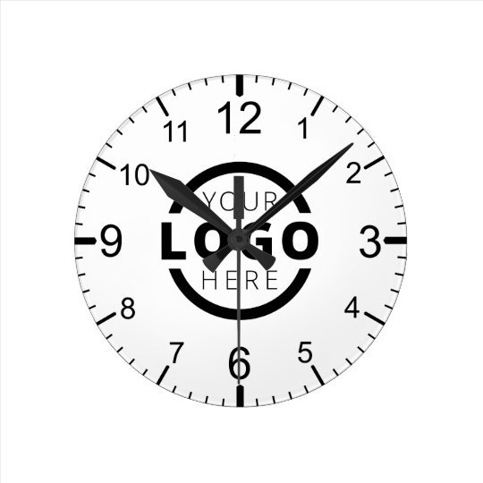 Custom Company Logo Promotional Branded Round Clock | Zazzle.com