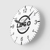 Custom Company Logo Promotional Branded Round Clock | Zazzle