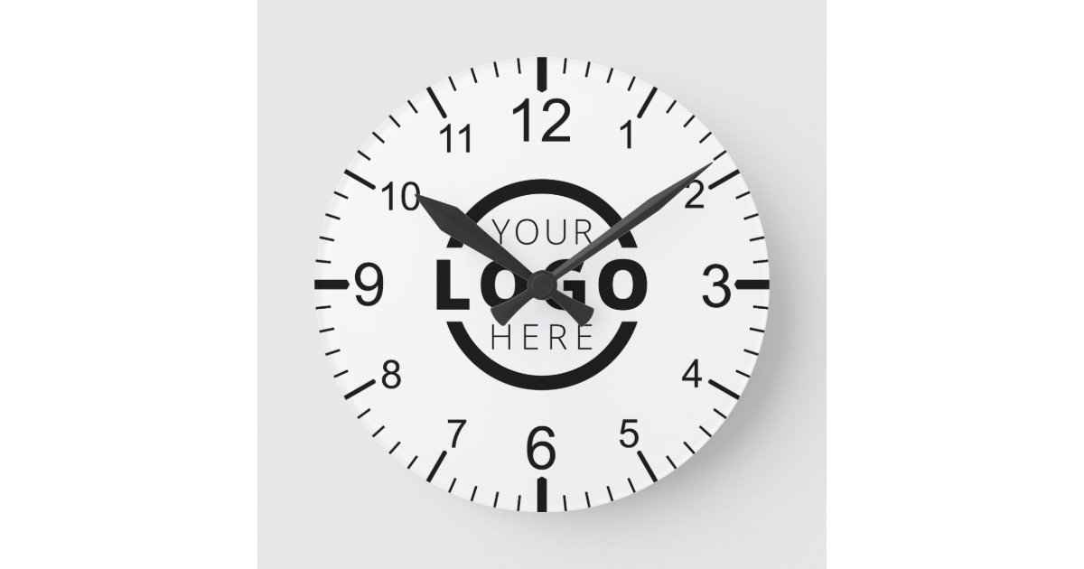 Custom Company Logo Promotional Branded Round Clock | Zazzle