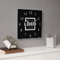 Custom Company Logo Promotional Branded Square Wall Clock | Zazzle