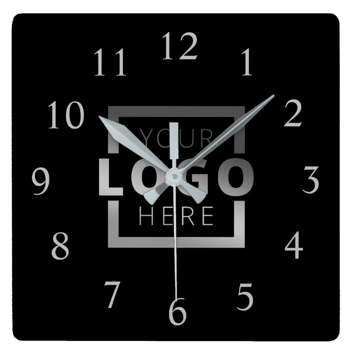 Custom Company Logo Promotional Branded Square Wall Clock | Zazzle.com