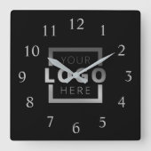 Custom Company Logo Promotional Branded Square Wall Clock | Zazzle