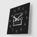 Custom Company Logo Promotional Branded Square Wall Clock | Zazzle