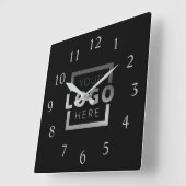 Custom Company Logo Promotional Branded Square Wall Clock | Zazzle