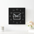Custom Company Logo Promotional Branded Square Wall Clock | Zazzle