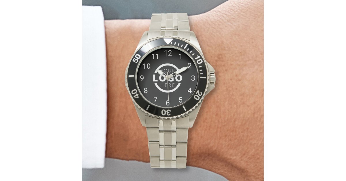 Custom Company Logo Promotional Branded Watch | Zazzle
