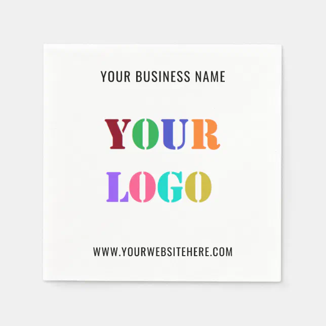 Custom Company Logo Promotional Business Napkins | Zazzle