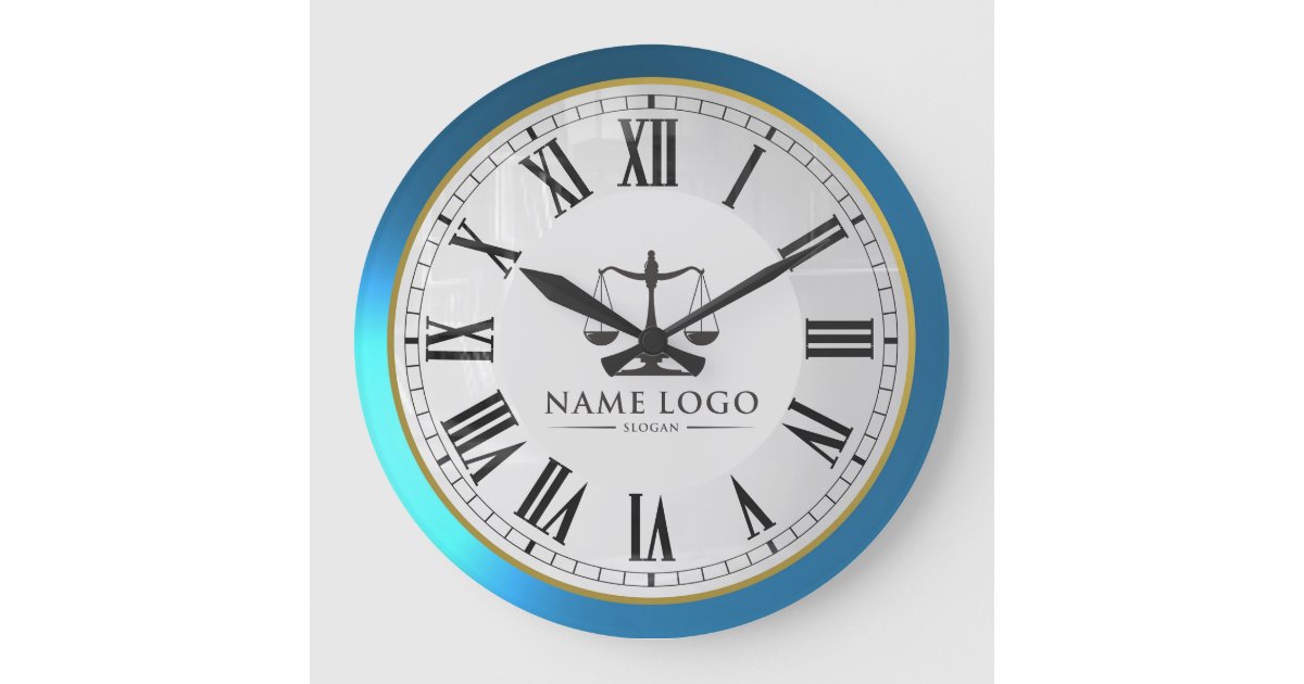 Custom Company Logo Promotional Large Clock | Zazzle