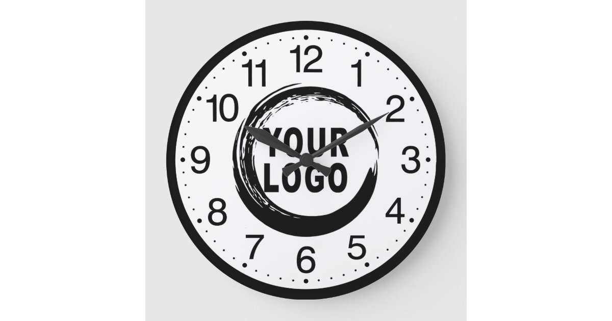 Custom Company Logo Promotional Large Clock | Zazzle