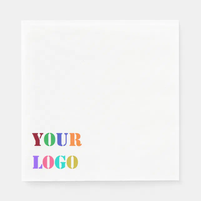 Custom Company Logo Promotional Napkins Template | Zazzle