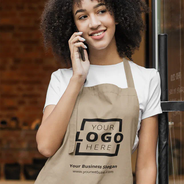 Custom Company Logo Promotional Uniform Long Apron | Zazzle