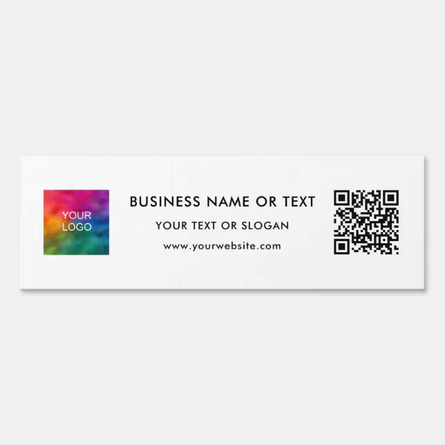 Custom Company Logo QR Code Yard Business Outdoor Sign | Zazzle