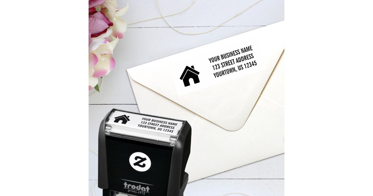 Custom Company Logo Return Address Self-inking Stamp | Zazzle