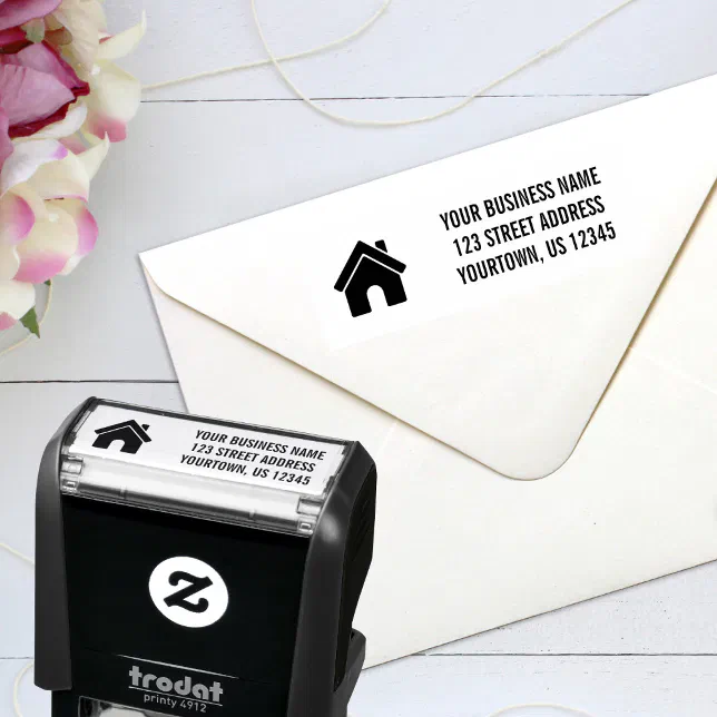 Custom Company Logo Return Address Self-inking Stamp | Zazzle