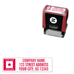 Custom Company Logo Return Address Self-inking Stamp | Zazzle