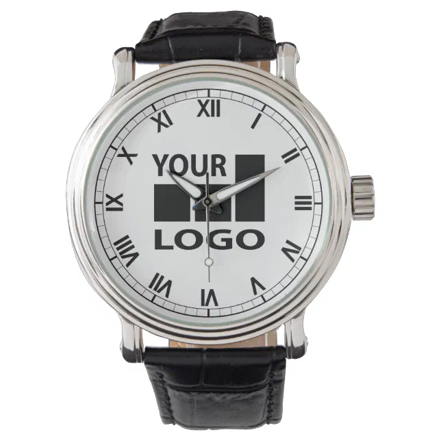 Custom Company Logo Roman Numeral Watches | Zazzle