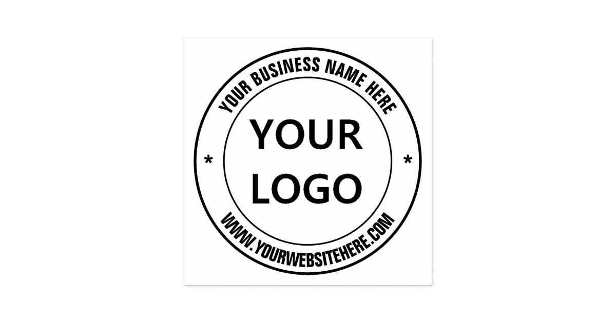 Custom Company Logo Round Rubber Stamp Example | Zazzle