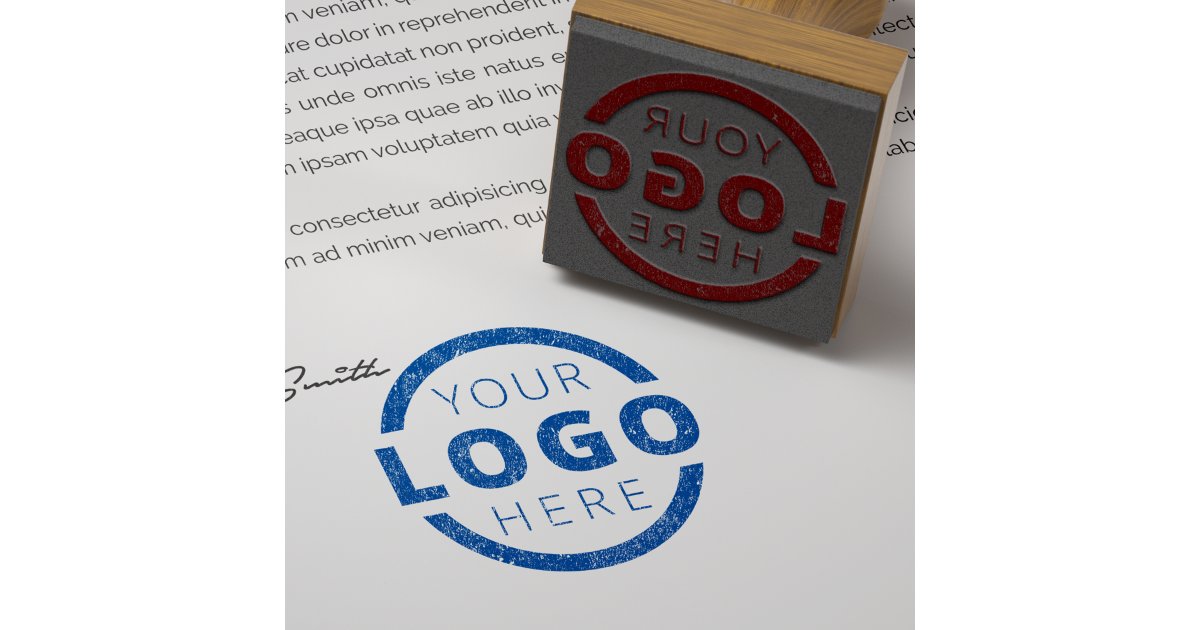 Custom Company Logo Rubber Stamp | Zazzle