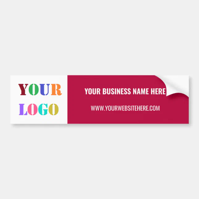 Custom Company Logo Text Business Bumper Sticker | Zazzle