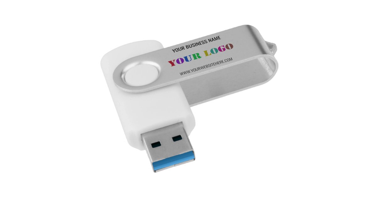 Custom Company Logo Text Business Flash Drive Gift | Zazzle