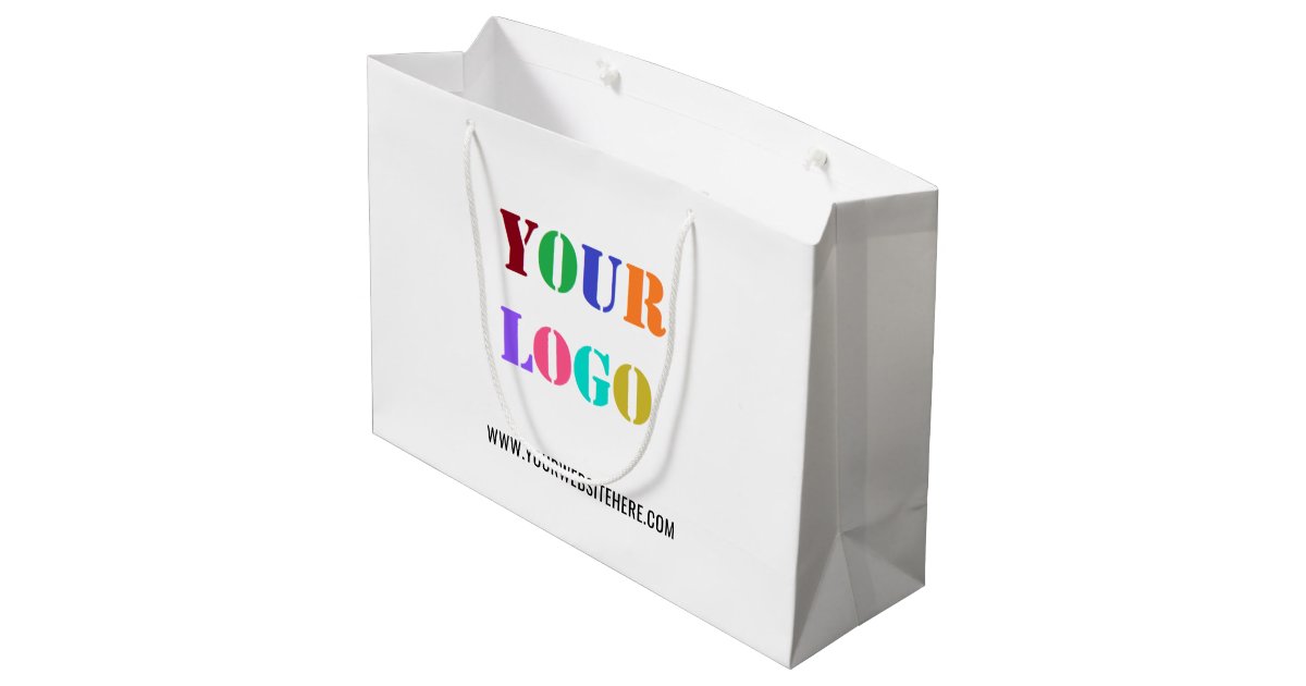 Custom Company Logo Text Business Gift Bag | Zazzle