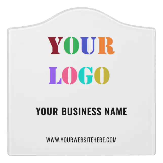 Custom Company Logo Text Business Office Door Sign | Zazzle