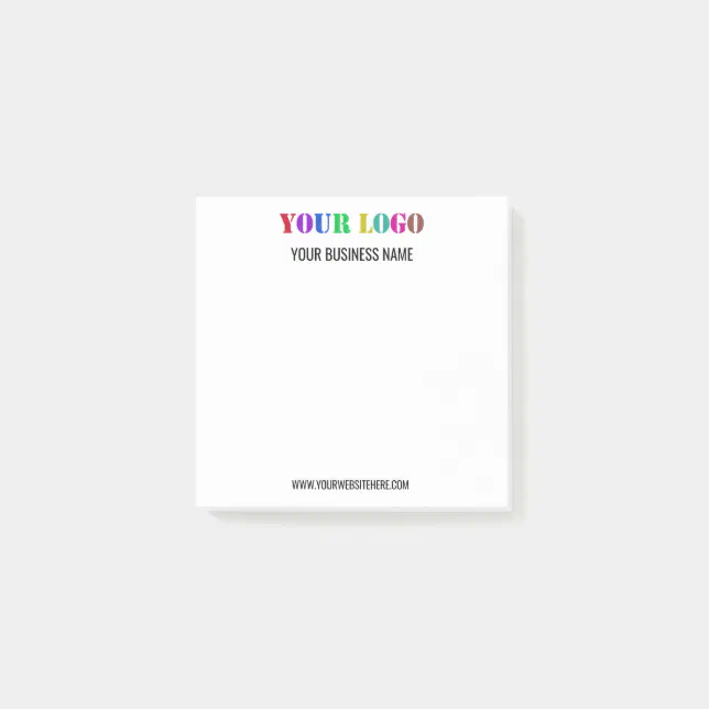 Custom Company Logo Text Business Post-it® Notes | Zazzle