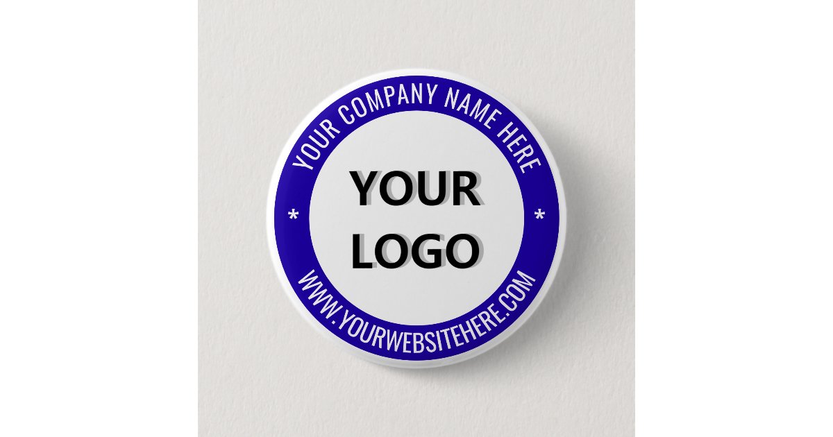 Custom Company Logo Text Business Promotion Button | Zazzle