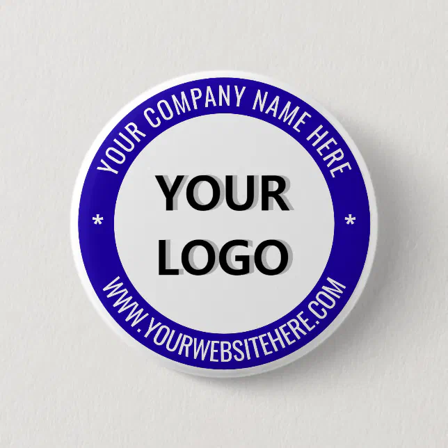 Custom Company Logo Text Business Promotion Button | Zazzle