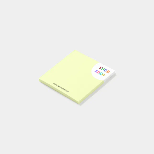 Custom Company Logo Text Business Sticky Notes | Zazzle