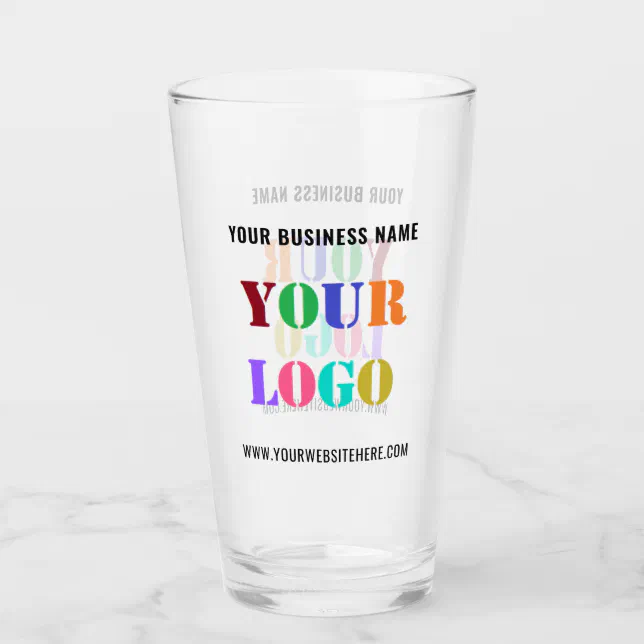 Custom Company Logo Text Glass Promotional Gift | Zazzle