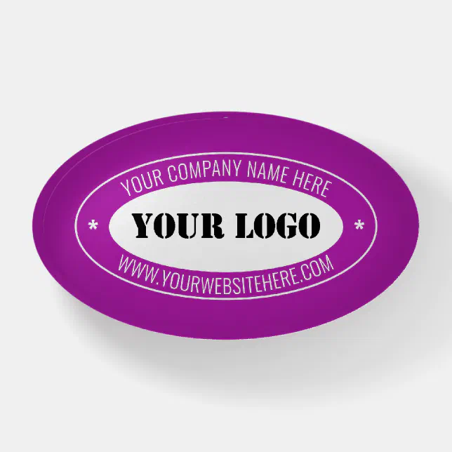 Custom Company Logo Text Paperweight Choose Colors | Zazzle