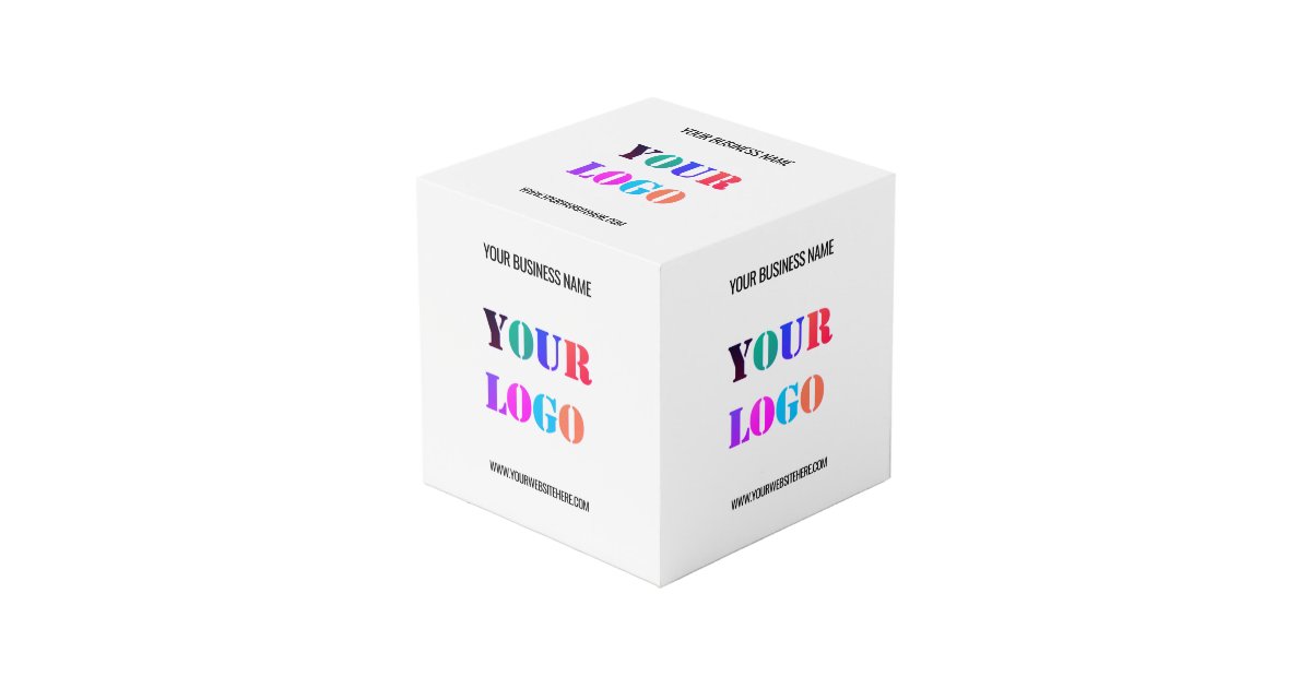 Custom Company Logo Text Promotional Cube Template | Zazzle