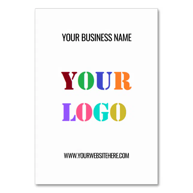 Custom Company Logo Text Promotional Table Number | Zazzle