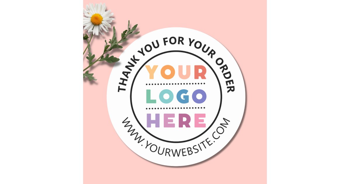Custom Company Logo Thank You For Your Order Classic Round Sticker | Zazzle