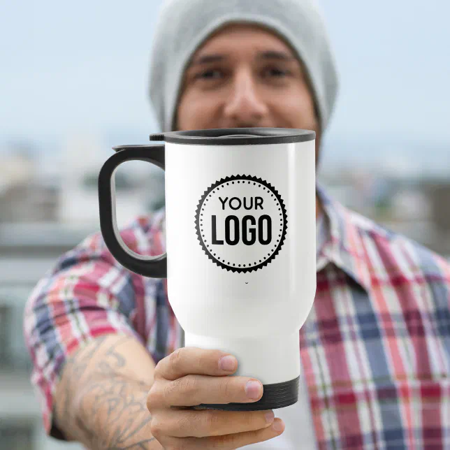Custom Company Logo Travel Mug | Zazzle