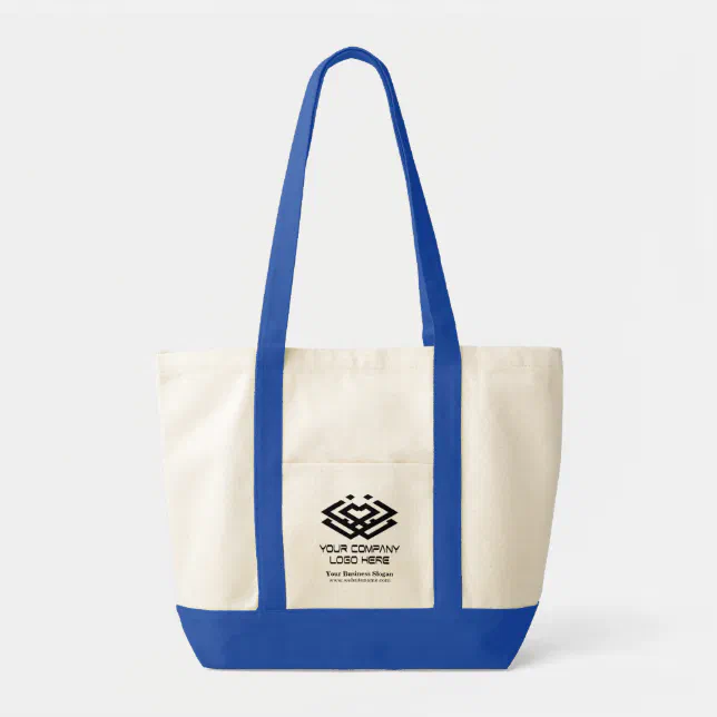 Custom Company Logo With Business Slogan Tote Bag | Zazzle