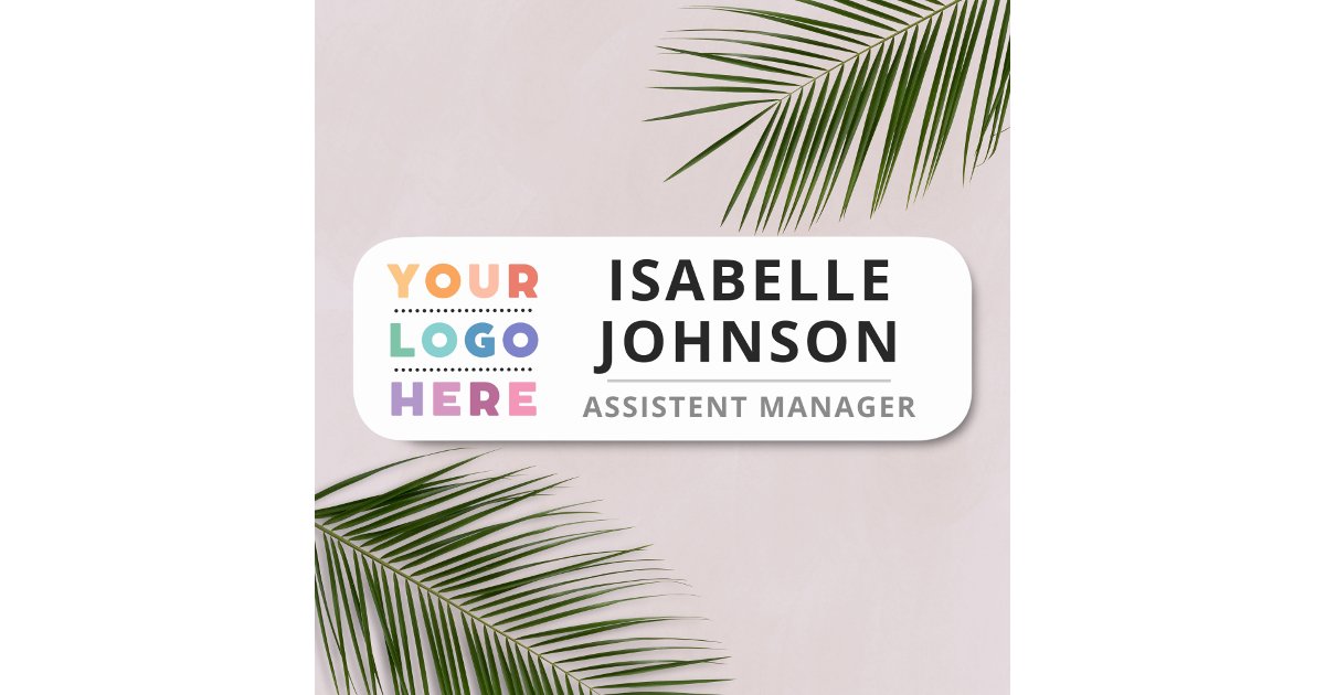 Custom Company Logo With Magnetic Or Safety Pin Name Tag | Zazzle